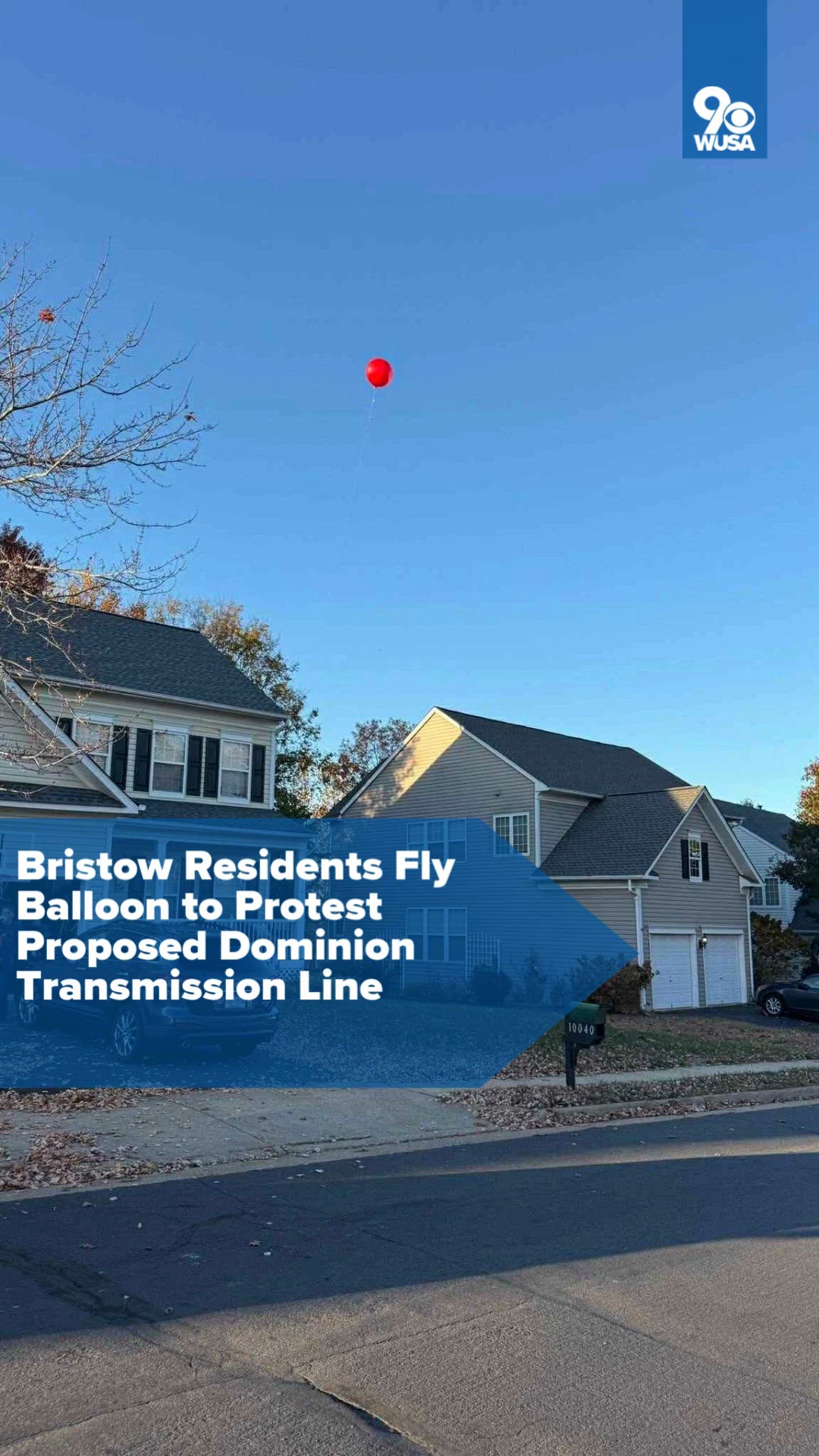 Bristow residents fly balloon to protest visibility of proposed high ...
