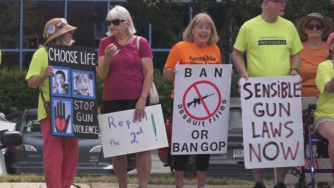 Group protests every month outside the NRA headquarters | wusa9.com