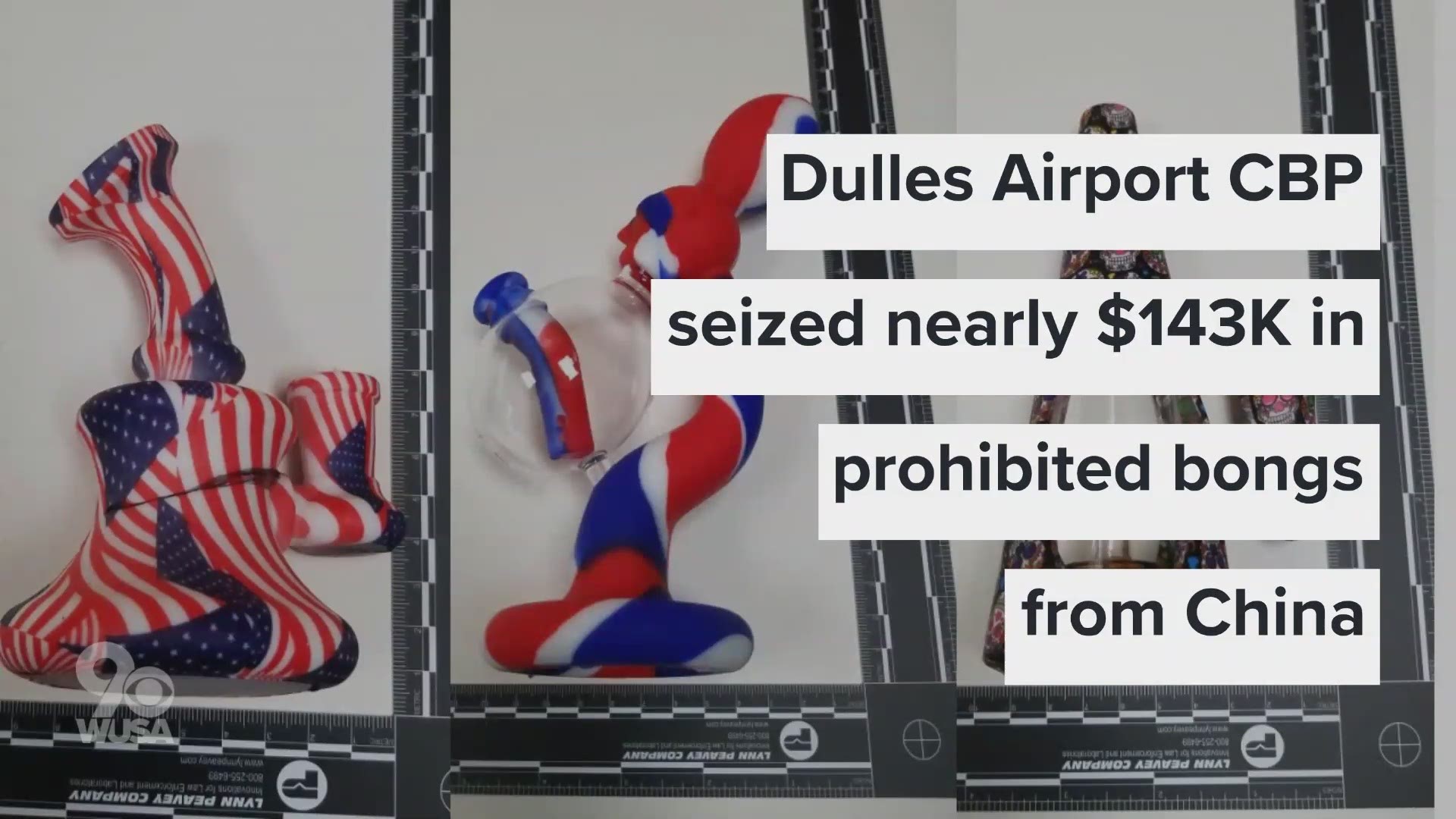 Dulles customs seizes $143K in bongs at Dulles Airport | wusa9.com
