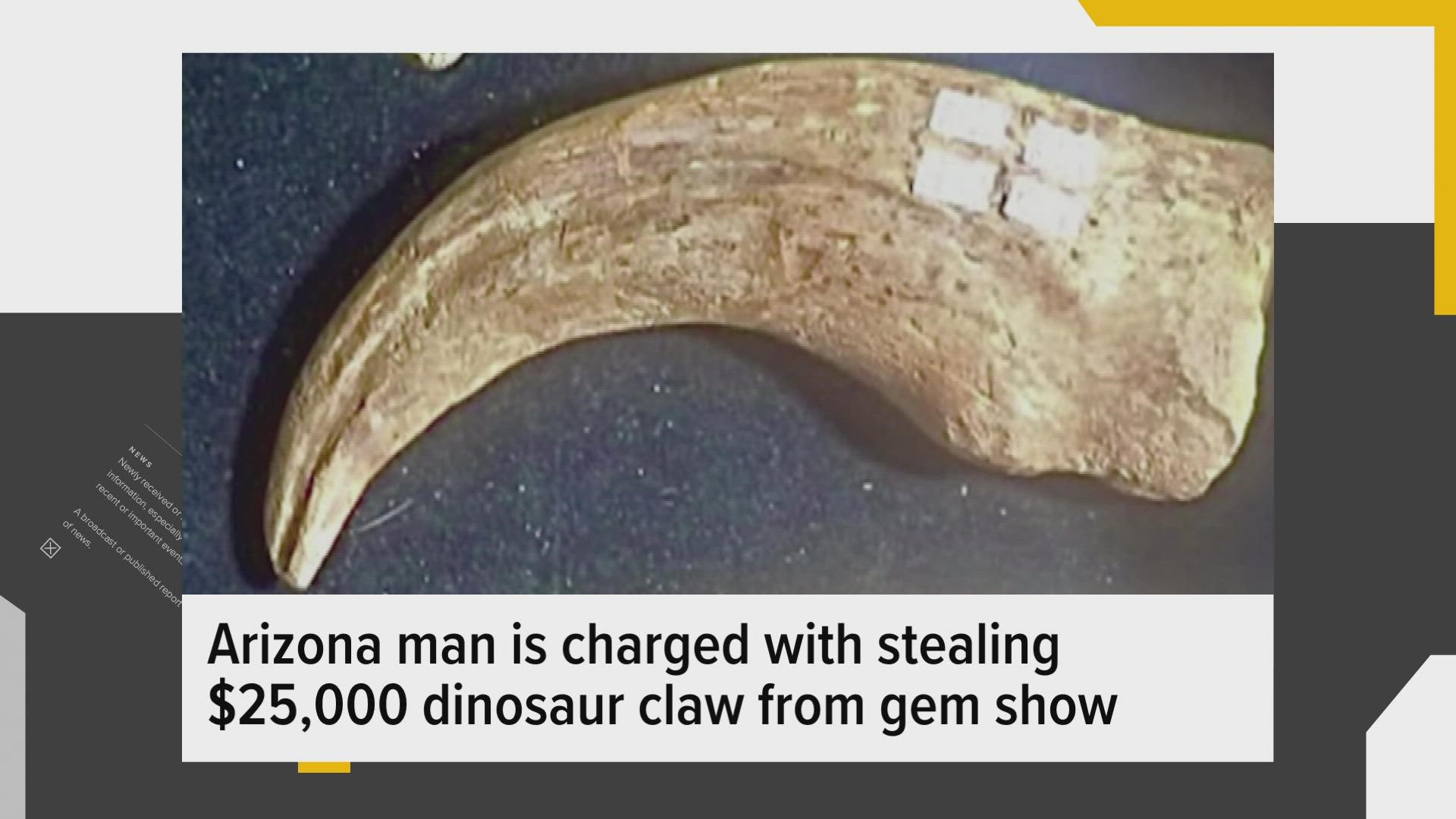 Arizona man charged with stealing $25k dinosaur claw and 4th graders ...
