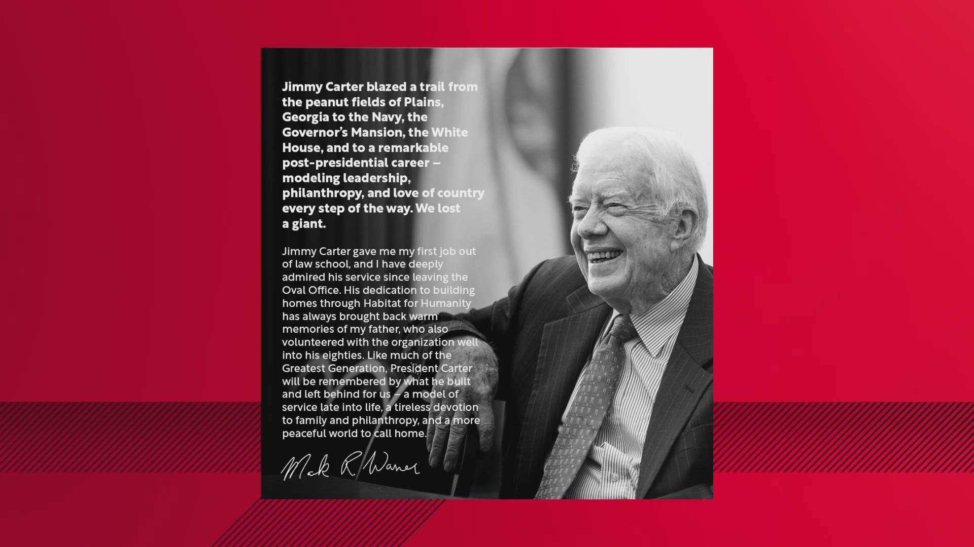 Local lawmakers react to Jimmy Carter's death | wusa9.com