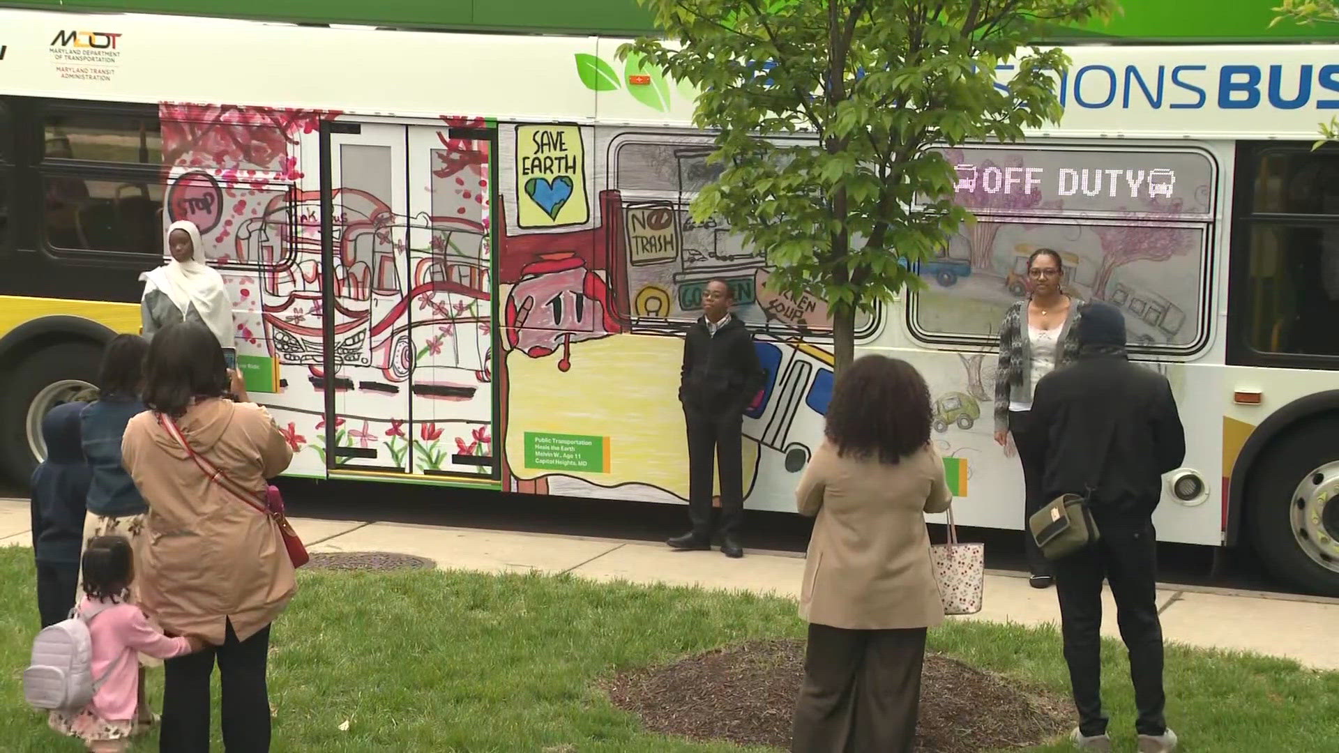 Green and clean: New Maryland bus debuts decorated with children's art ...