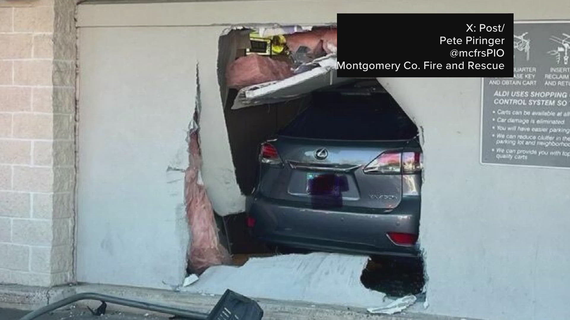 Car crashes into Germantown Aldi; two people evaluated at the scene ...