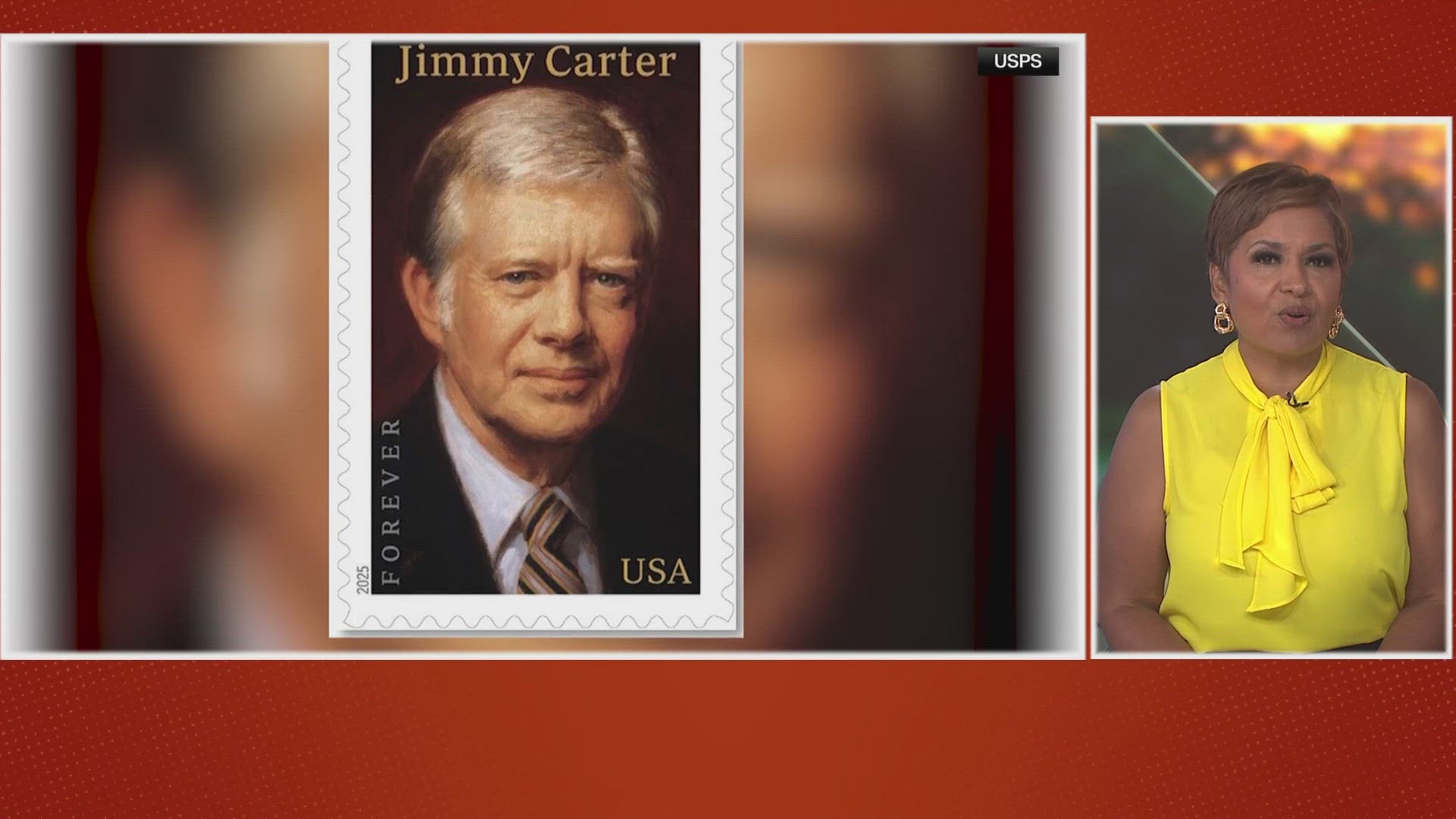 US Postal Service honors Former President Jimmy Carter with a forever ...