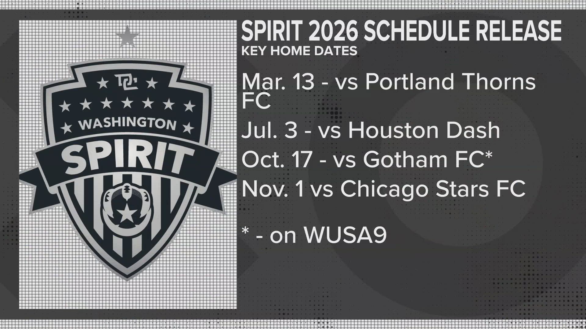 Washington Spirit unveil schedule for 2026 | wusa9.com