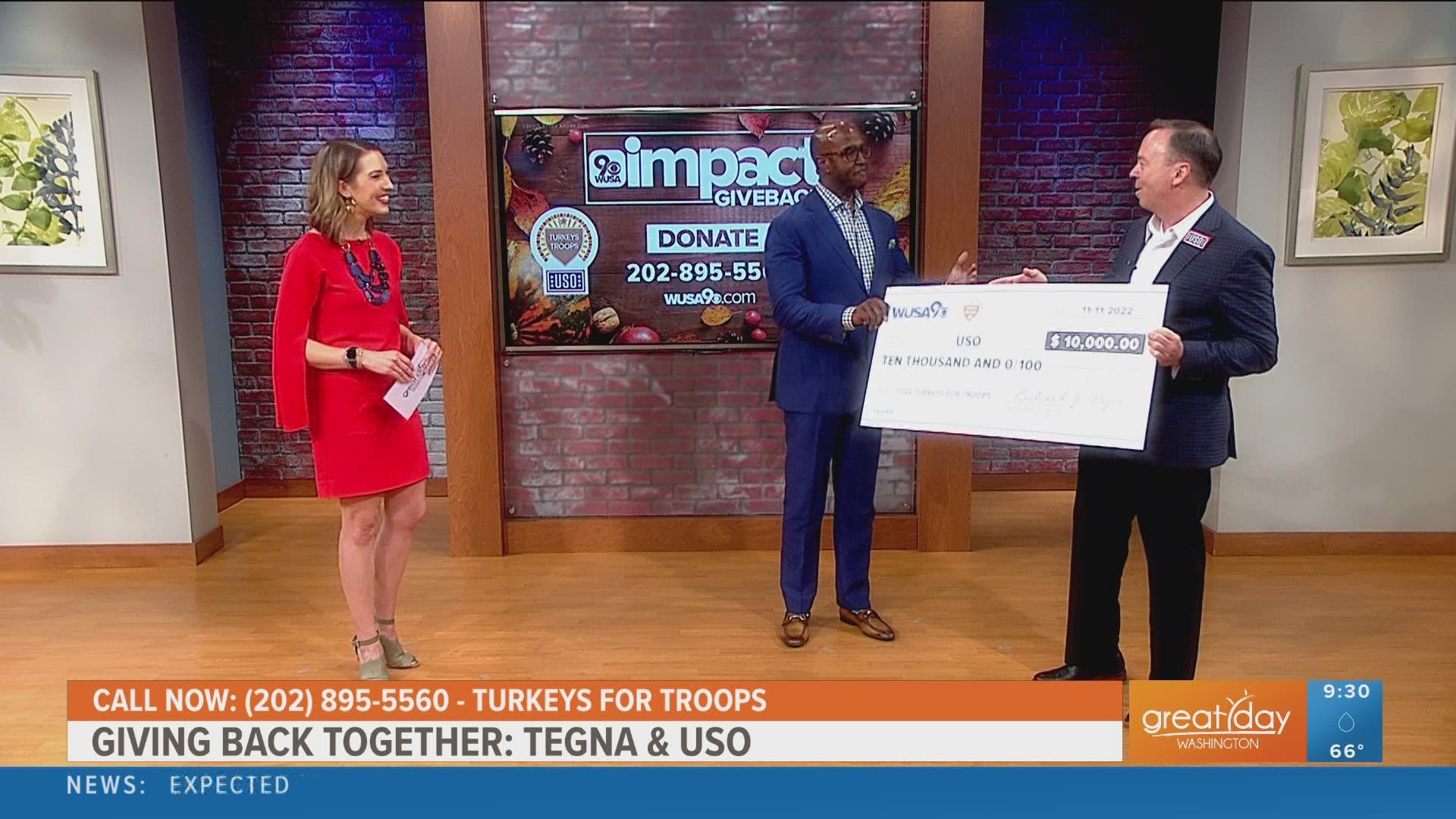 TEGNA gives back to our military families with a $10,000 check to USO ...