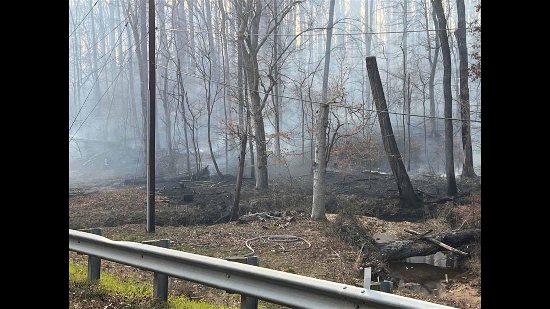 Crews monitoring brush fire that closed Route 1 in Prince William ...