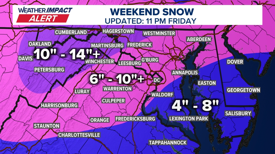 DMV Friday, Jan. 23 overnight forecast: DMV braces for winter blast ...