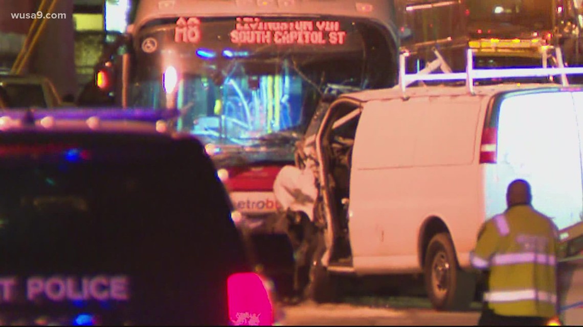 Serious crash between van, Metrobus injures 7 in DC | wusa9.com