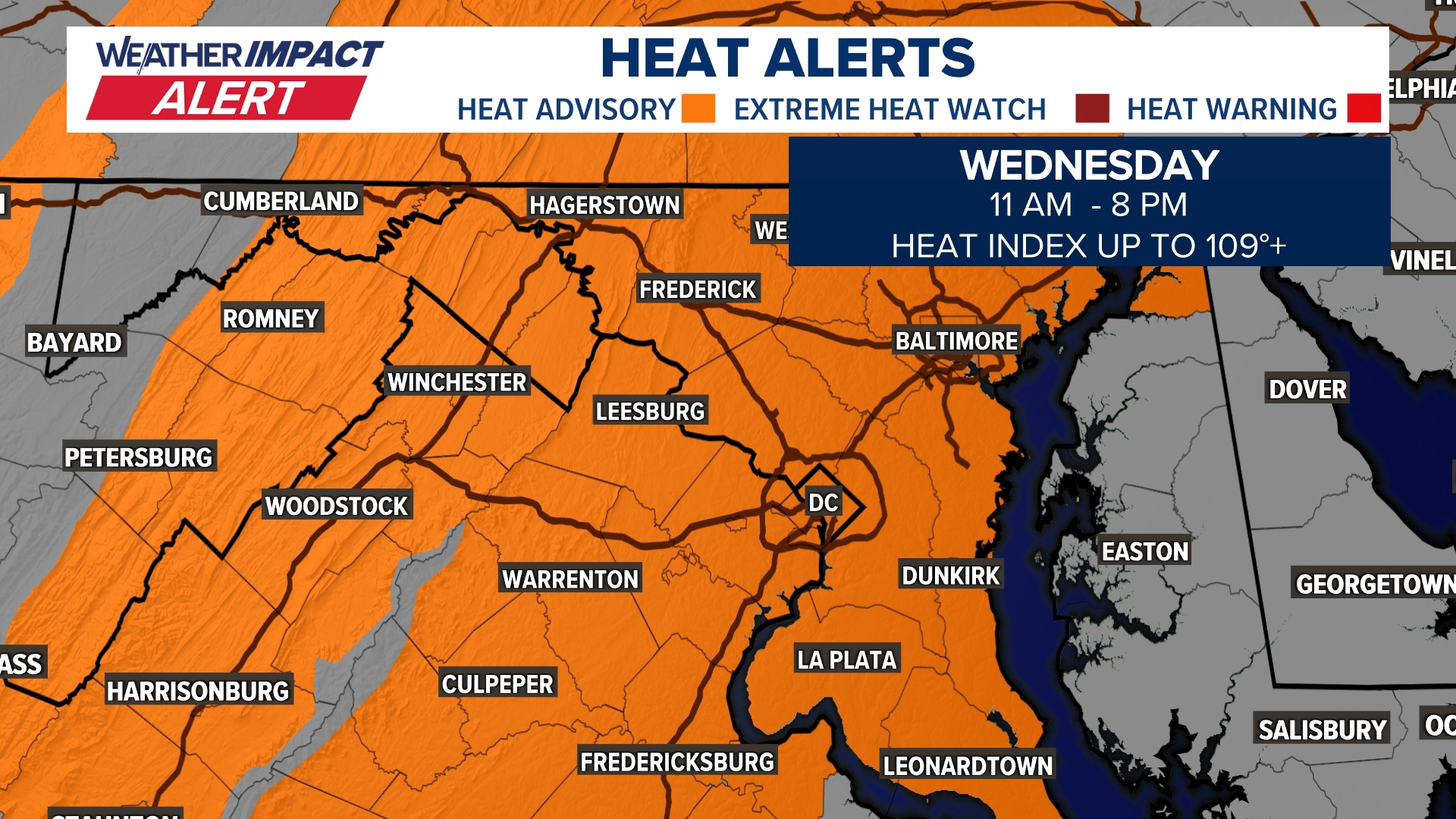 DMV overnight forecast: 06/30/2026 -- Extreme heat begins Wednesday ...