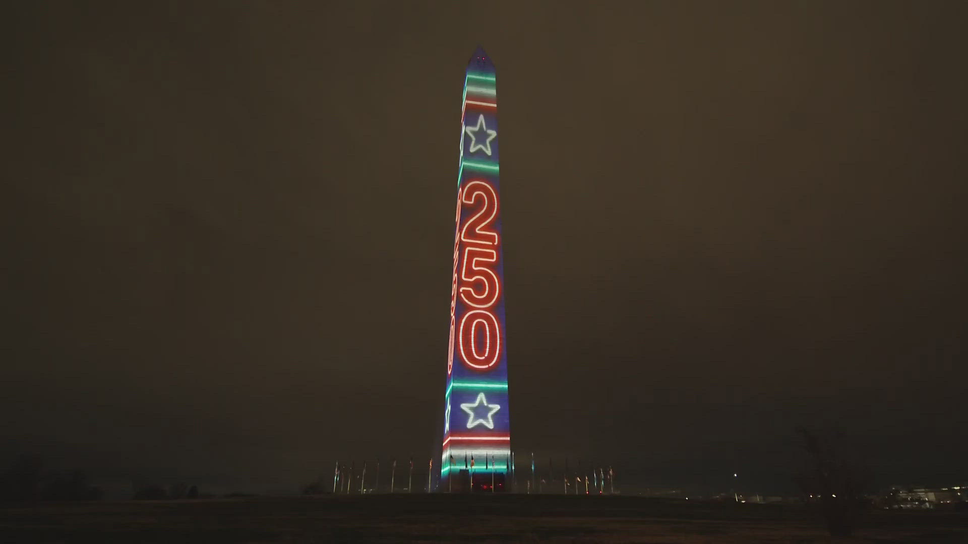 Watch: Full Washington Monument light show celebrating America's 250th ...
