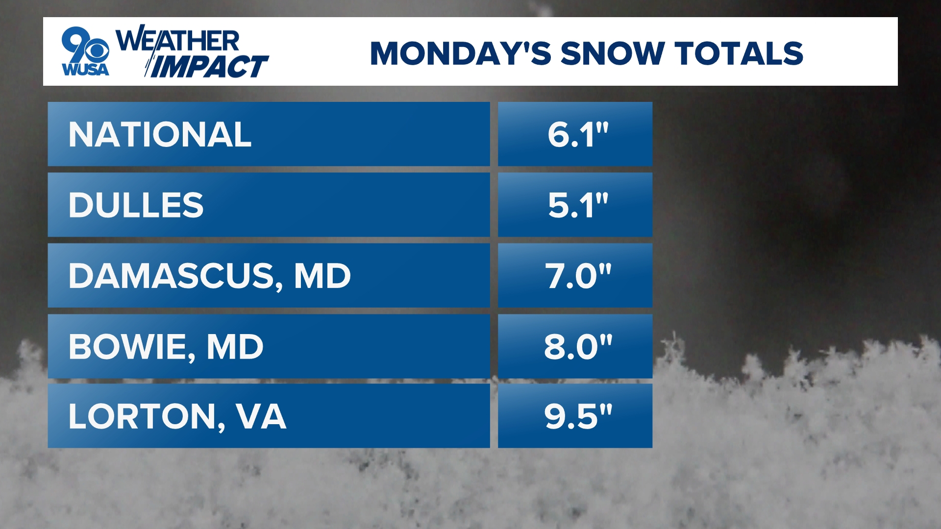 How much snow did DC get today? | wusa9.com