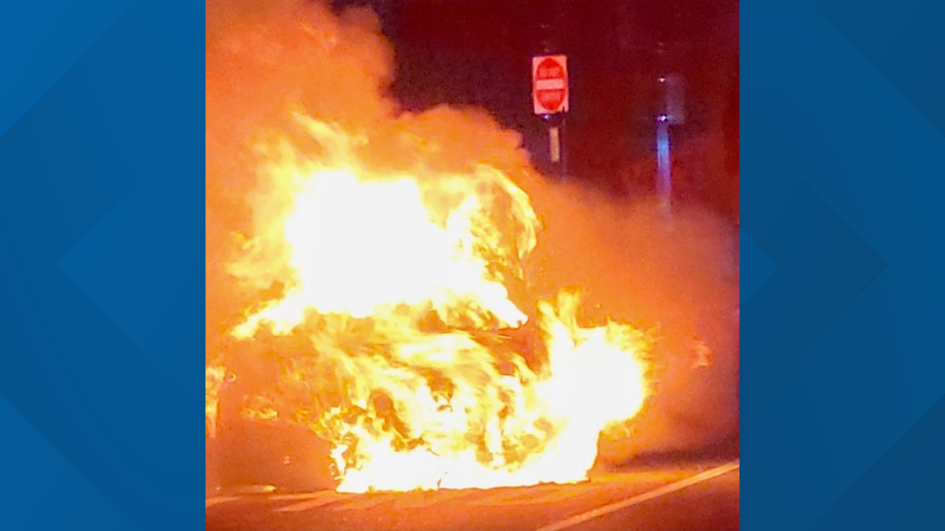 PHOTOS: Car catches fire near the White House | wusa9.com