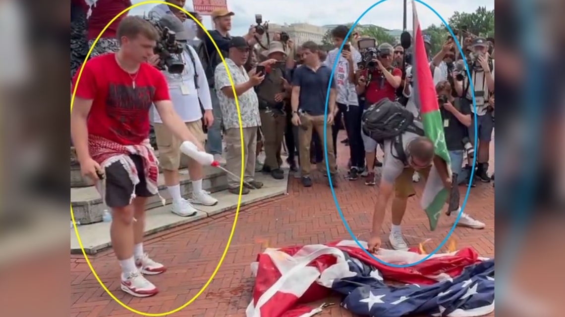 NC man charged with burning American flag during anti-Netanyahu protest ...