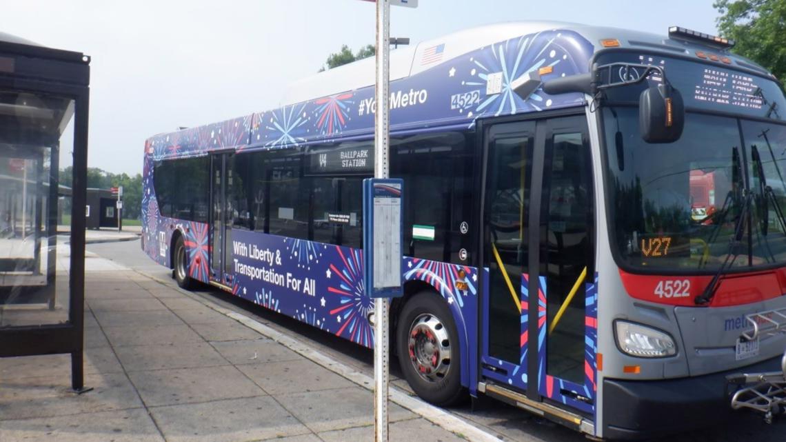 Metro unveils Fourth of July-themed buses and train | wusa9.com