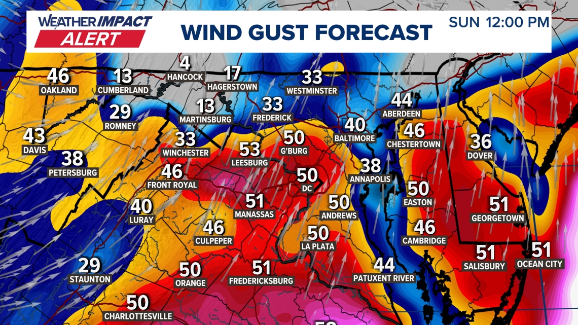 DC Weekend Weather wintry mix to rain, strong winds Sunday | wusa9.com