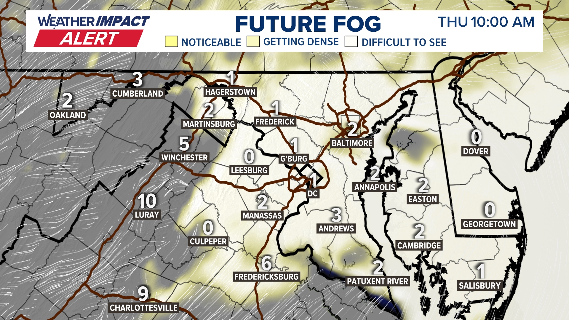 Weather Impact Alert: Dense fog until late Thursday morning | wusa9.com