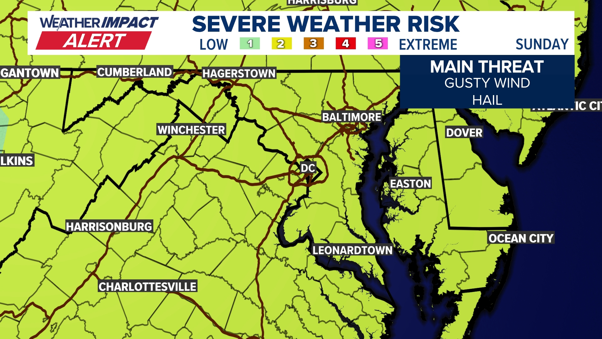 Weather Impact Alert: Sunday afternoon for strong to severe storms ...