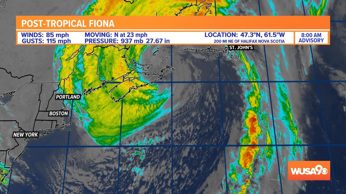 Hurricane Fiona storm track through warm Atlantic waters | wusa9.com