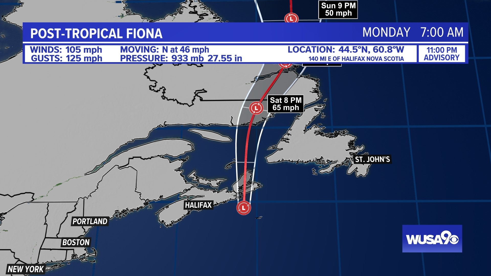 Hurricane Fiona storm track through warm Atlantic waters | wusa9.com