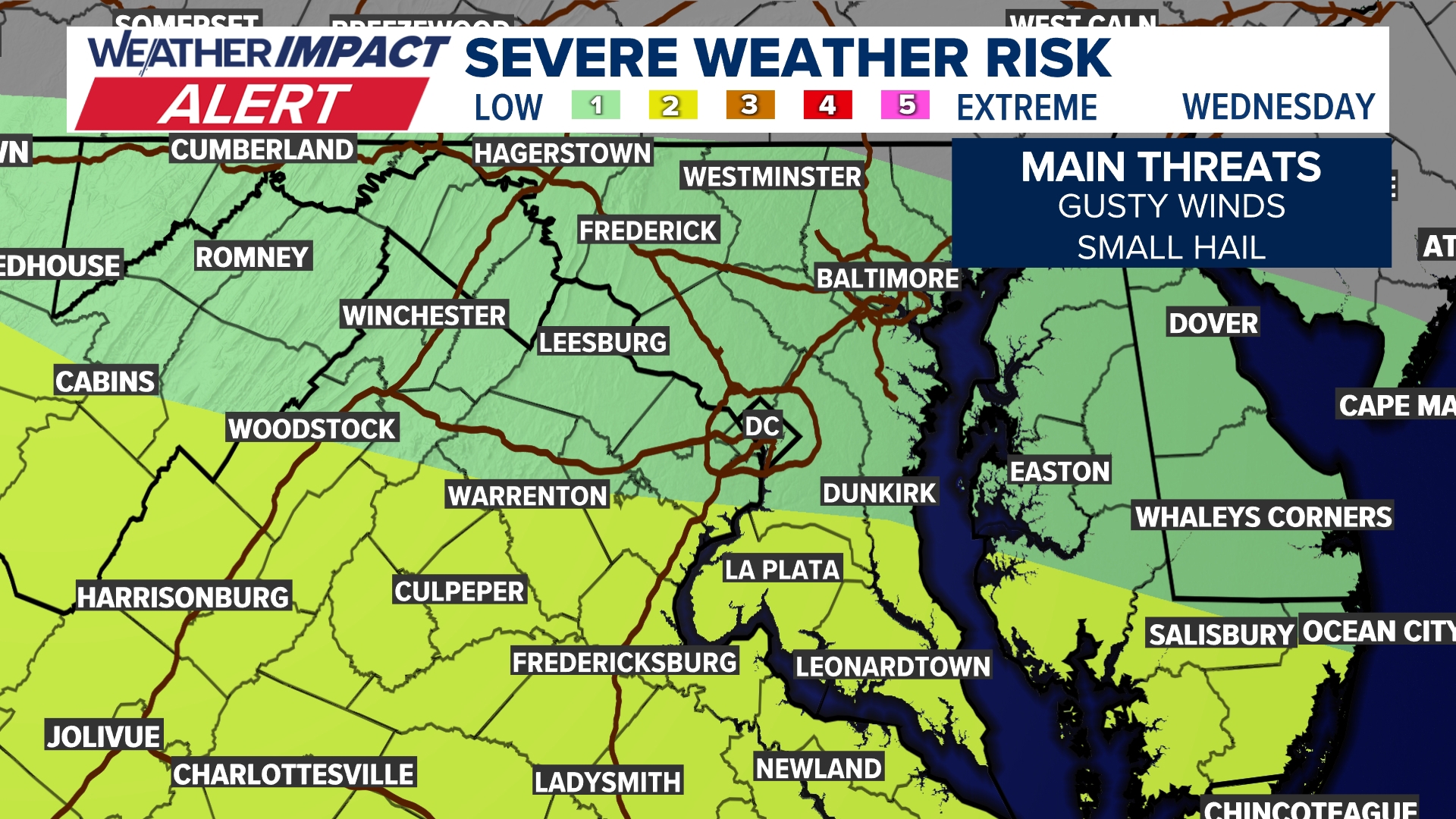 DC Forecast | Showers & storms to cap off days-long wet streak | wusa9.com