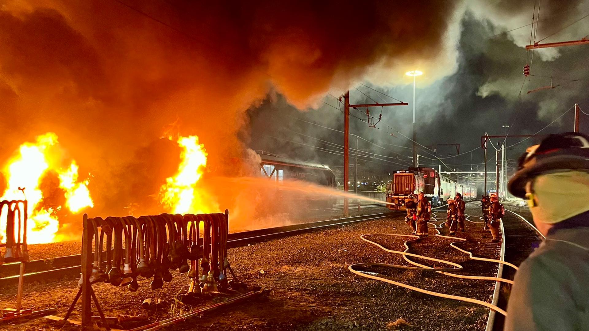 Amtrak train cars damaged by fire at DC maintenance yard | wusa9.com
