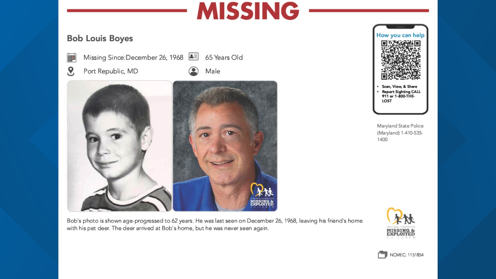 Maryland cold case: 10-year-old Bob Boyes disappearance | wusa9.com