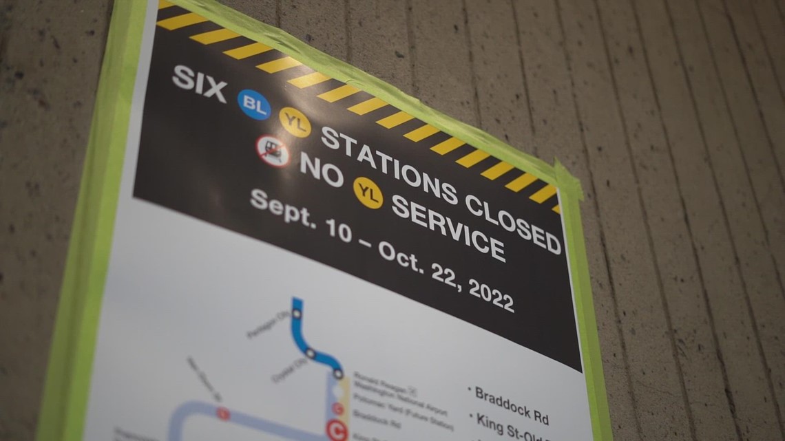 6 Metro stations on Yellow, Blue Lines close for weeks | wusa9.com