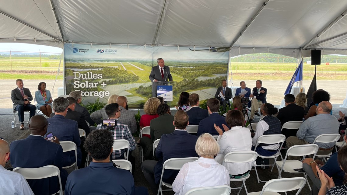 Virginia leaders break ground on Dulles Airport solar farm | wusa9.com