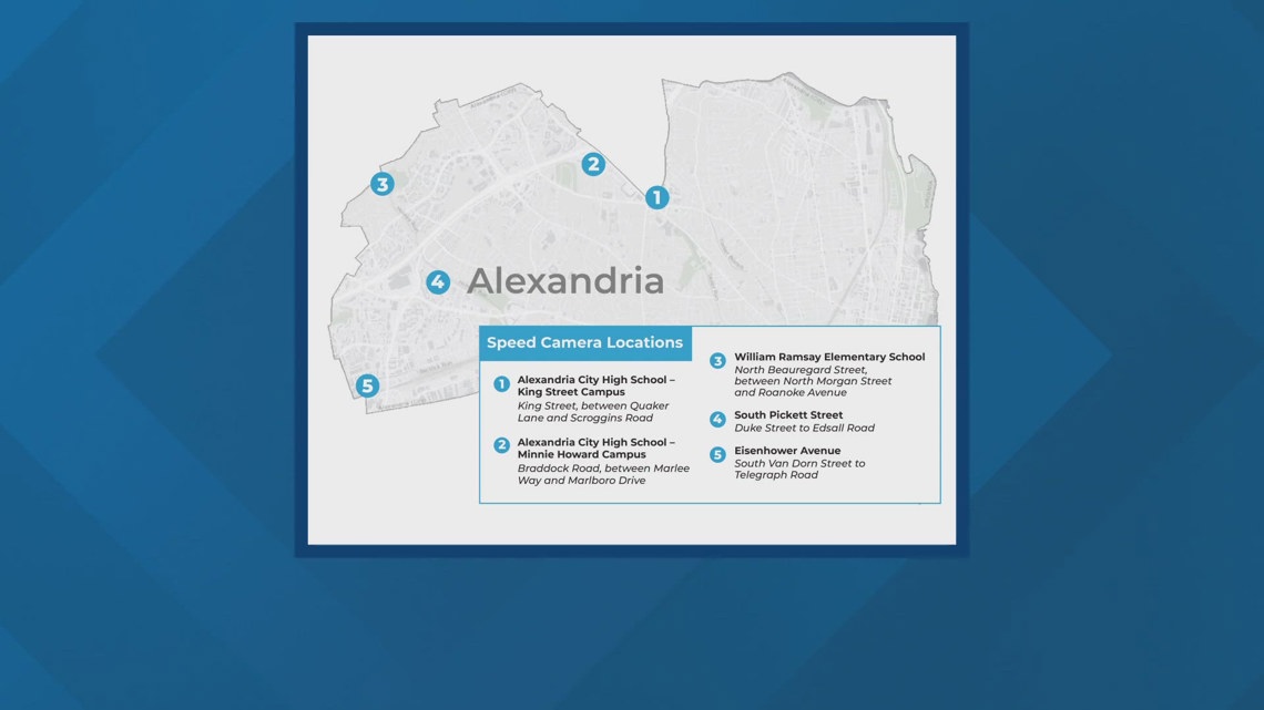 Alexandria to add school zone speed cameras in 5 locations | wusa9.com
