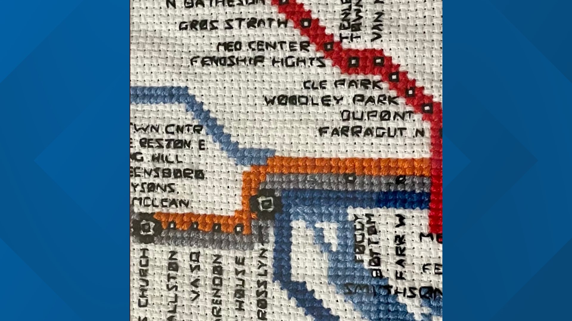 Cross stitch Metro map gets WMATA's attention | wusa9.com