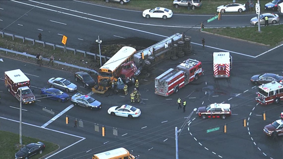 1 dead, 6 injured including students after crash with school bus and ...