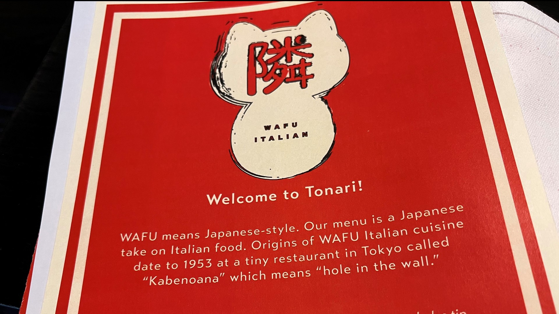 Tonari brings wafu Italian cooking to DC straight from Japan | wusa9.com