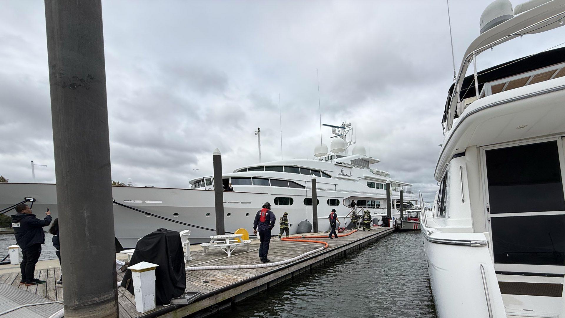 Yacht formerly named for Ghislaine Maxwell catches fire in DC | wusa9.com