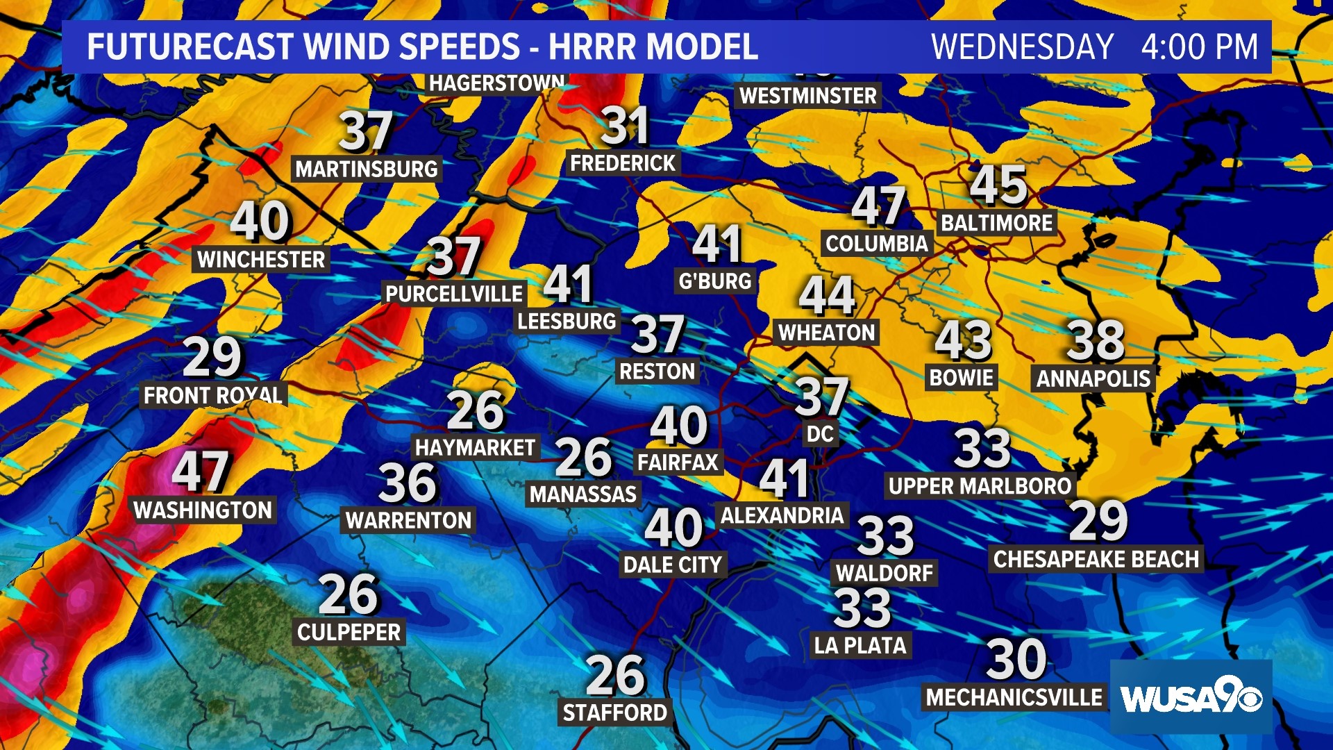 Time line for wind, rain Wednesday in the DMV | wusa9.com