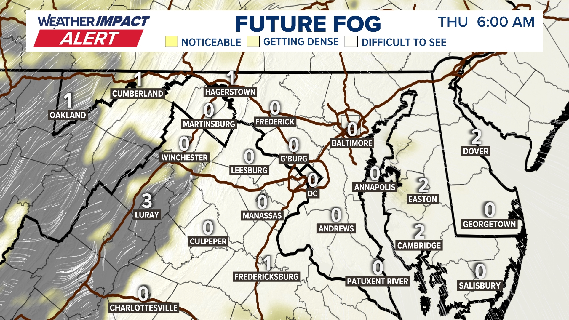 Weather Impact Alert: Dense fog until late Thursday morning | wusa9.com