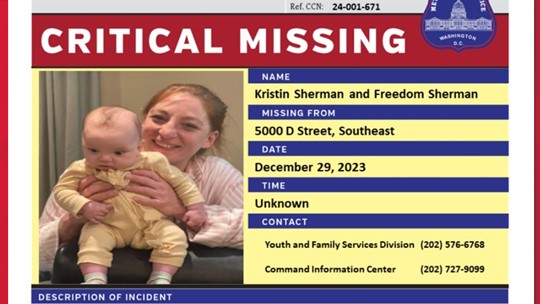 Missing DC woman and infant last seen on a walk in December | wusa9.com