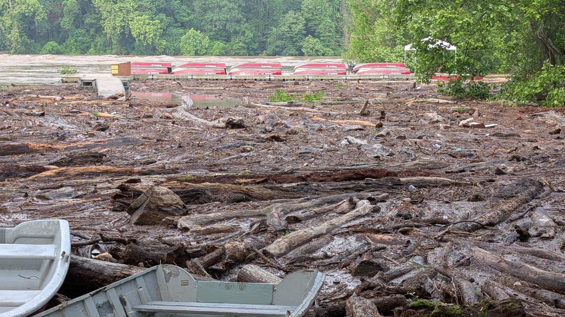 Potomac River flooding leaves hazardous debris behind after heay rain | wusa9.com