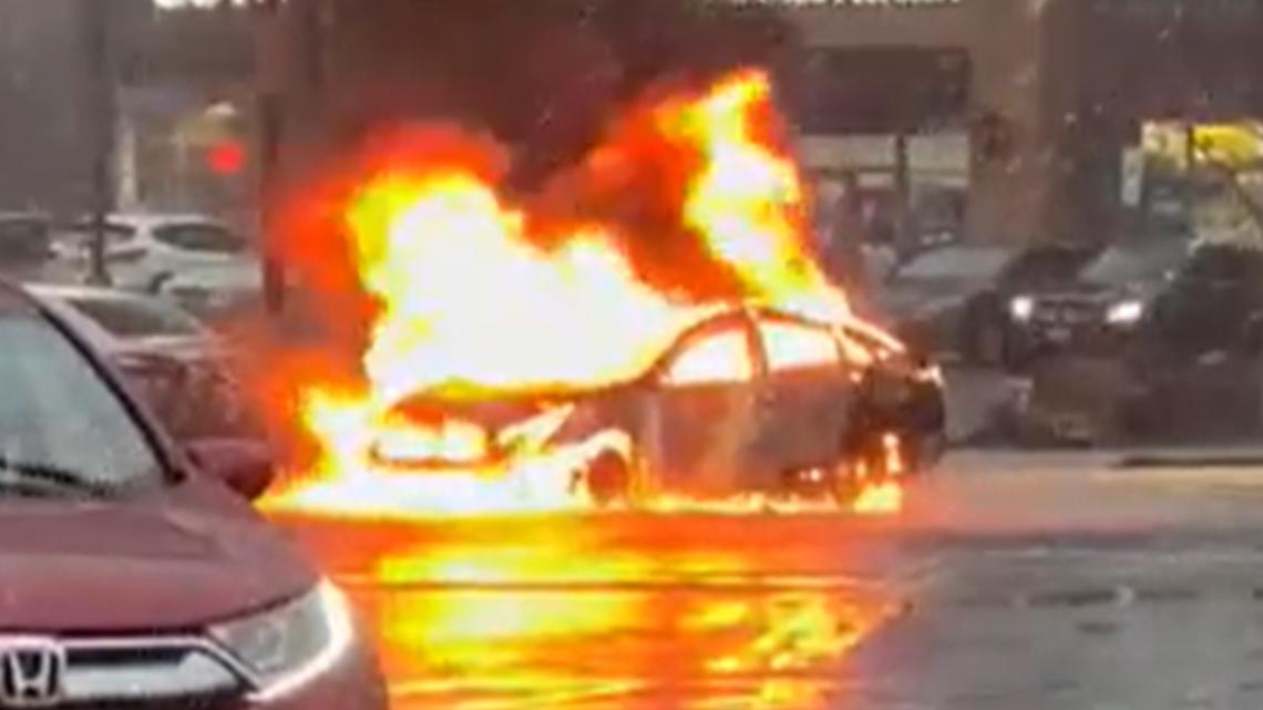 Video: Car fire and explosion caught on camera in Northeast DC | wusa9.com