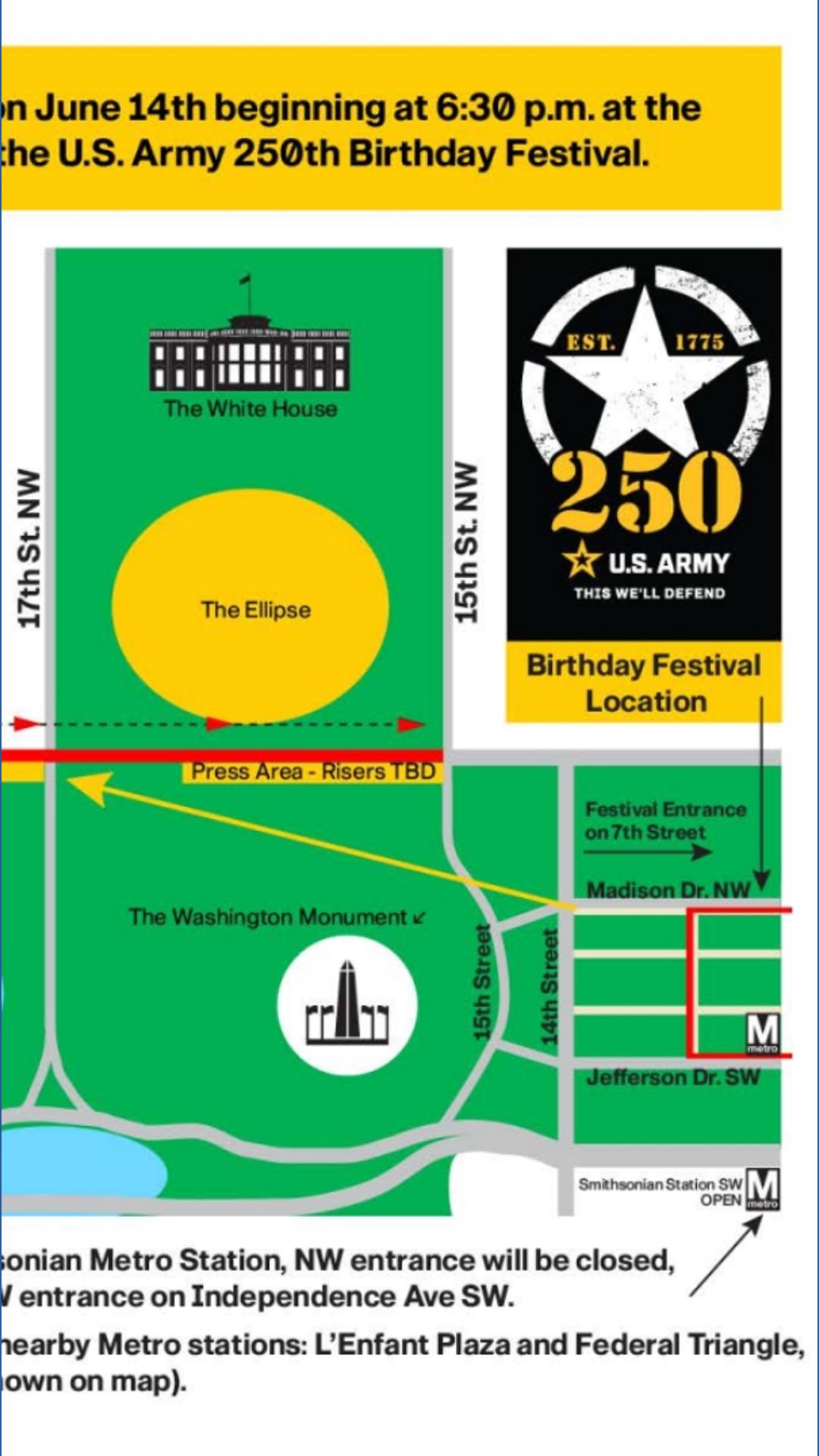Full schedule: Timing for Army's 250th anniversary celebration in DC ...