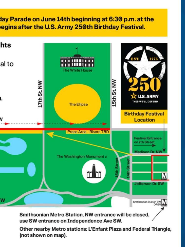 Full schedule: Timing for Army's 250th anniversary celebration in DC ...