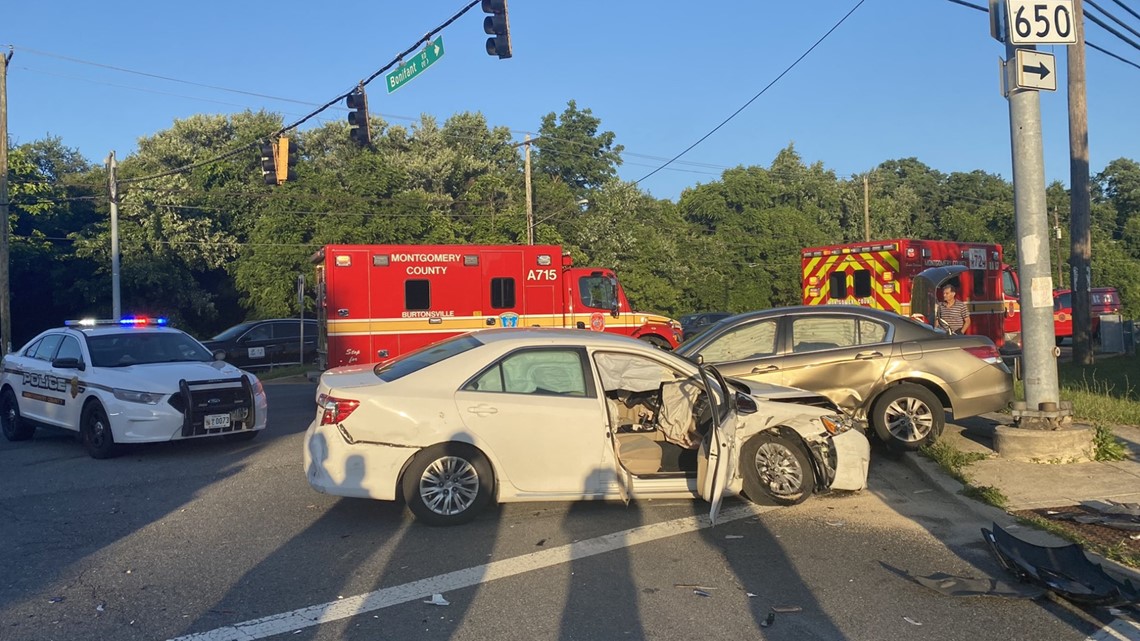 Montgomery County traffic: 3 hurt in Briggs Chaney Road crash | wusa9.com
