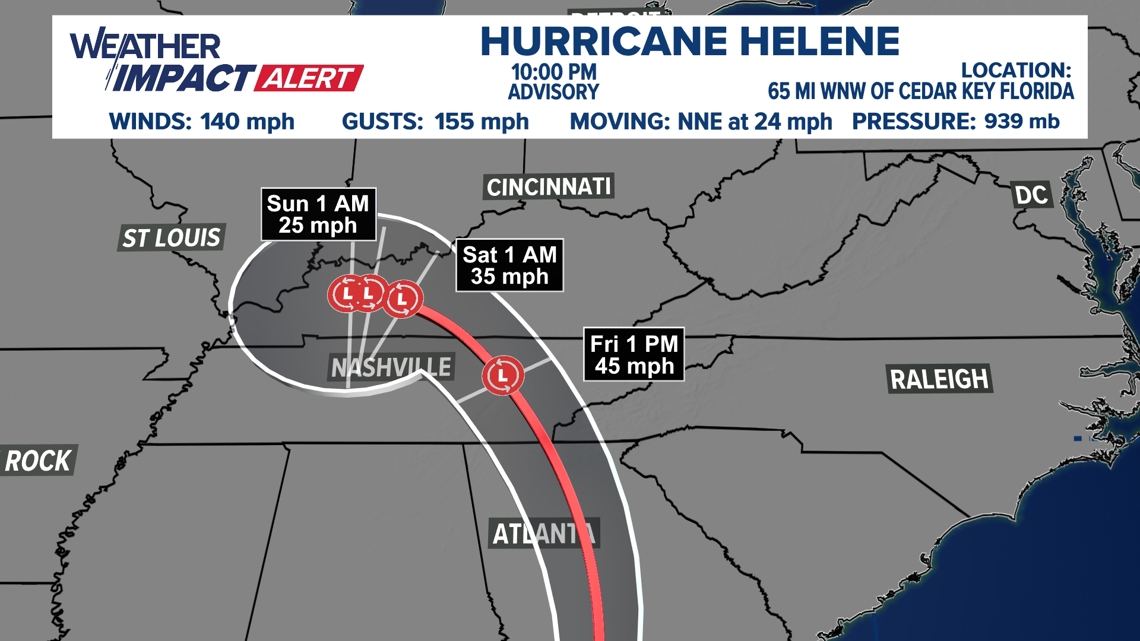 Where Helene is set to make landfall in Florida | wusa9.com