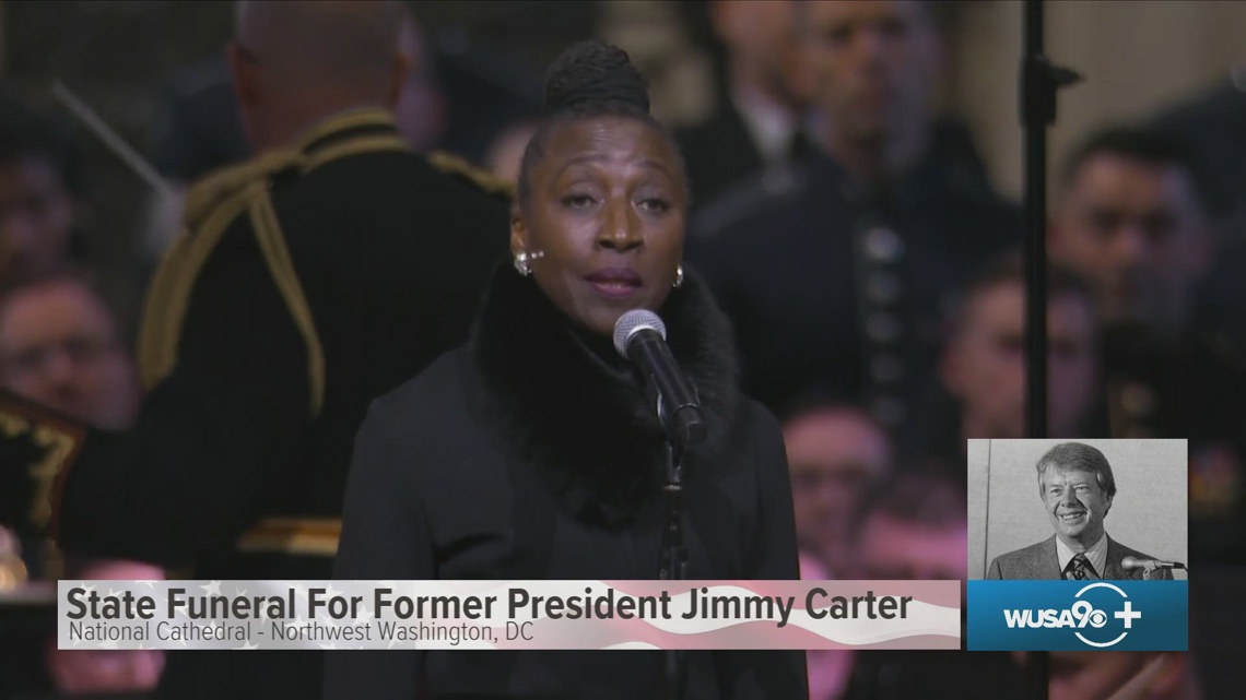 Phyllis Adams sings Amazing Grace at President Carter's funeral | wusa9.com