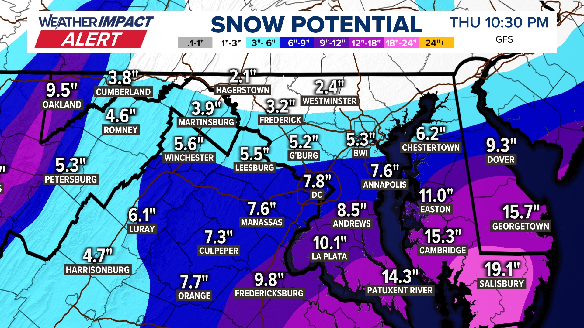 Weather Impact Alert: How much snow will the DMV see this week and when? | wusa9.com