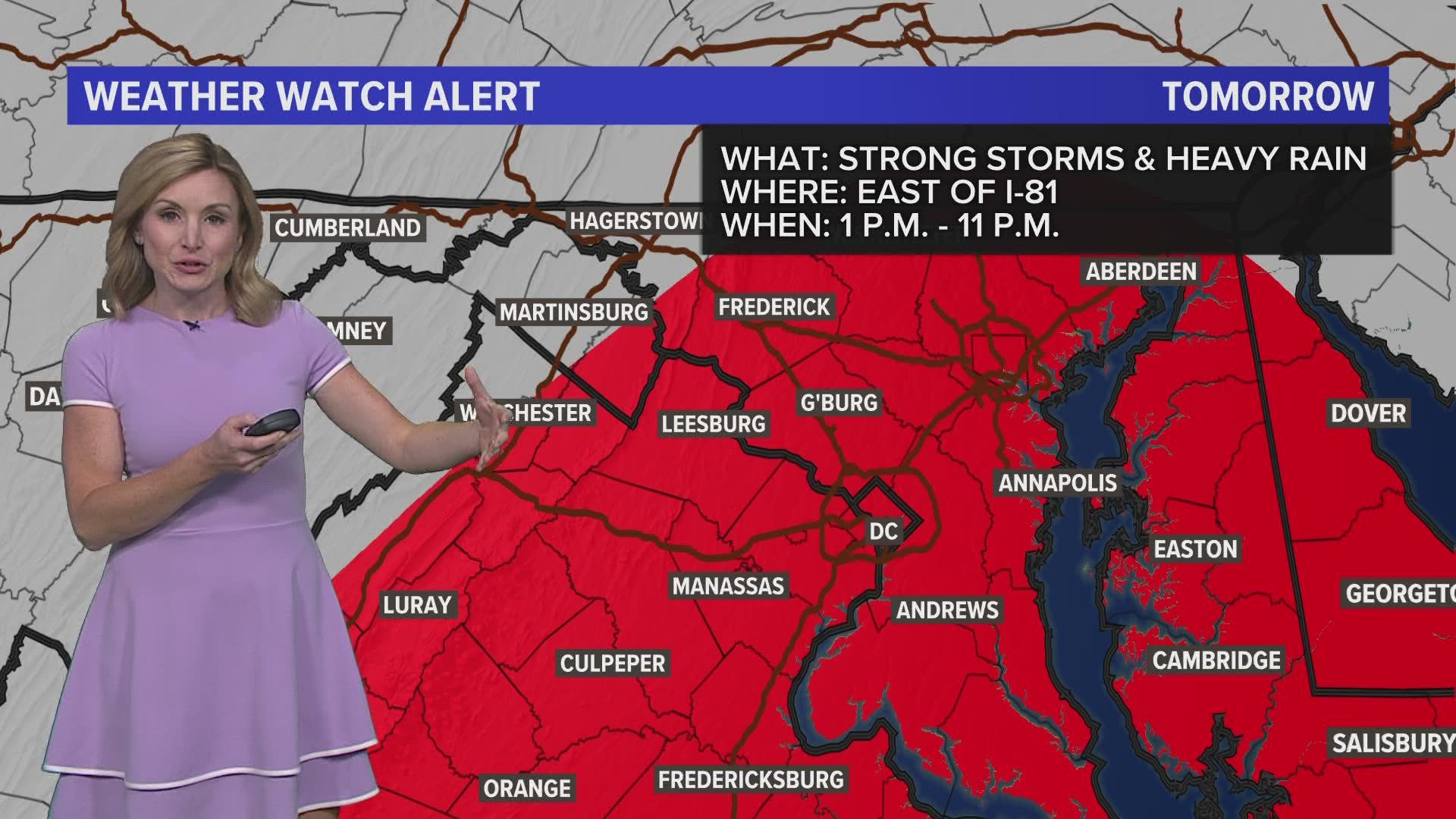 TIMELINE: When to expect strong to severe storms Wednesday | wusa9.com
