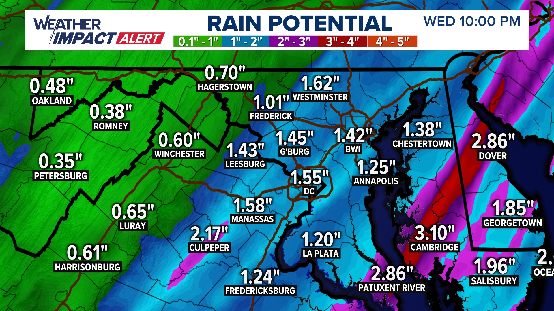 Rain and damaging winds to impact both Wednesday morning and afternoon commuting | wusa9.com