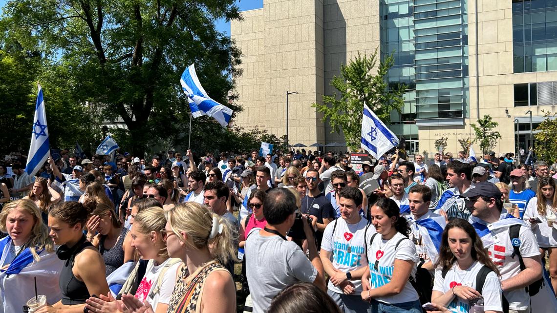 Israel supporters join protests at George Washington University | wusa9.com