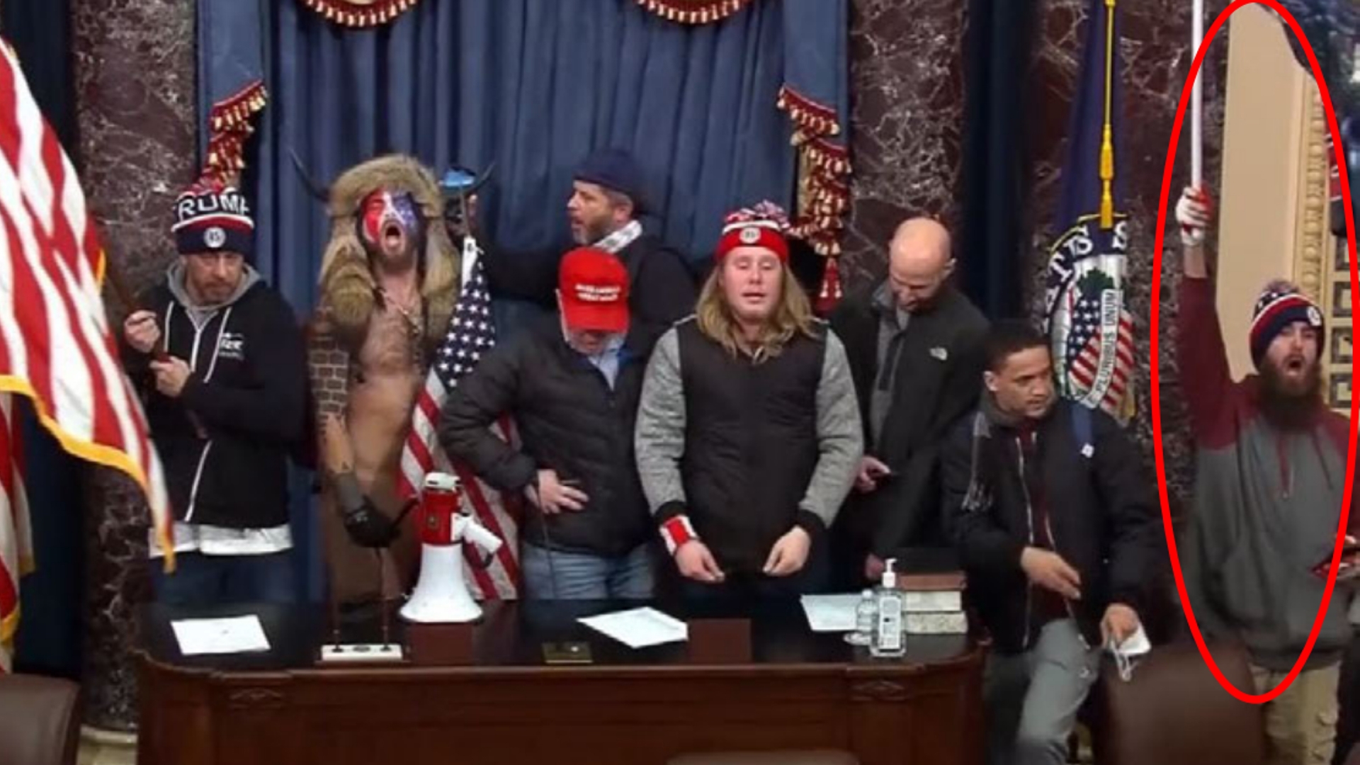 Texas man charged with carrying Trump 'Rambo' flag into Senate | wusa9.com