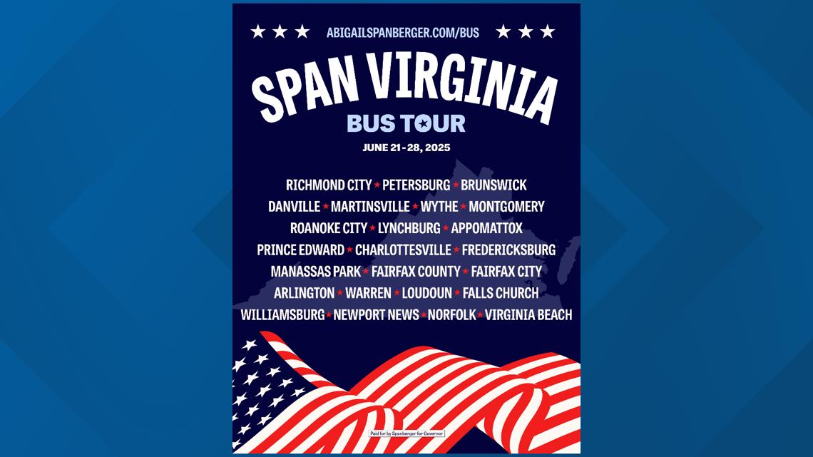 Spanberger launches 8-day Virginia bus tour for governor race | wusa9.com